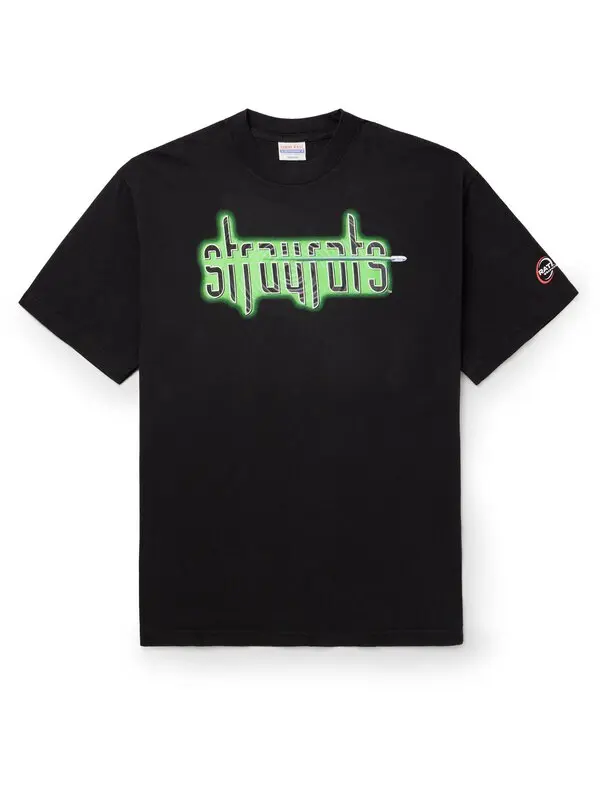 Stray Rats Silence Logo-Print Cotton-Jersey T-Shirt S In Black 