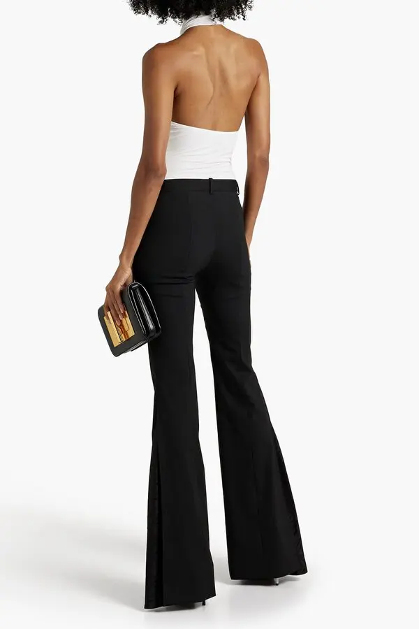 Versace Jacquard-paneled Flared Pants