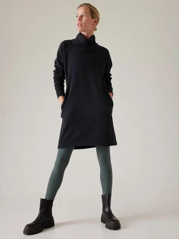 Athleta Cozy Karma Sweatshirt Dress In Black - 20% Off | Editorialist