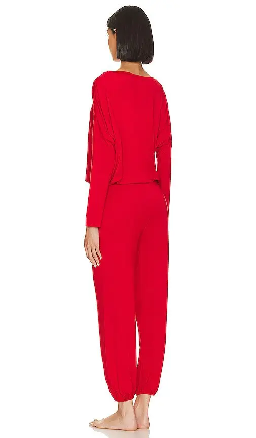 Eberjey Gisele Slouchy Pajama Set In Red - Holly Red