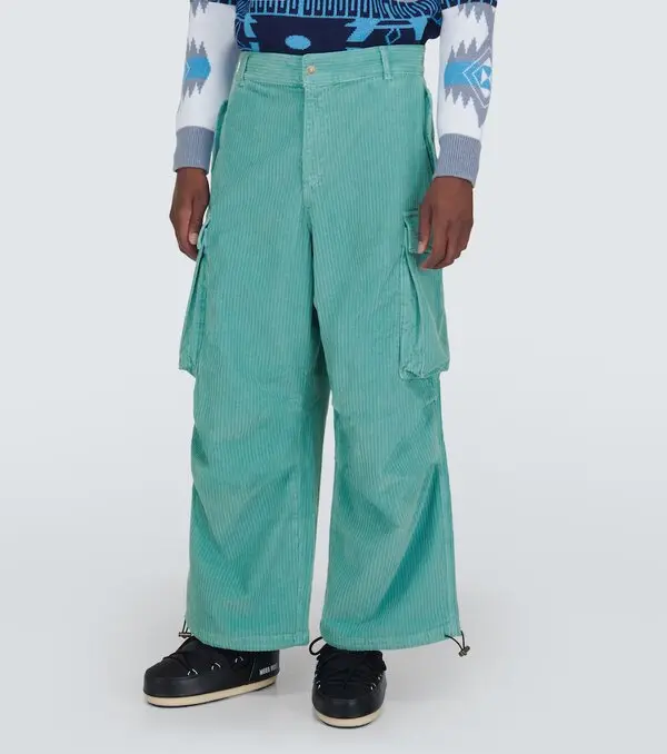 Alanui Velvet Corduroy Cargo Pants - Blue