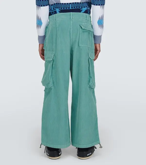Alanui Velvet Corduroy Cargo Pants - Blue