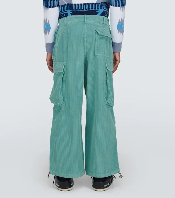 Alanui Velvet Corduroy Cargo Trousers - Blue