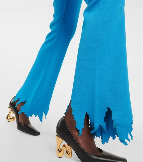 JW Anderson Ribbed-knit Slim Pants - Blue