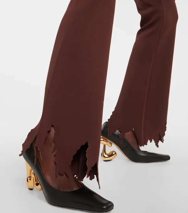 JW Anderson Ribbed-knit Slim Pants - Brown