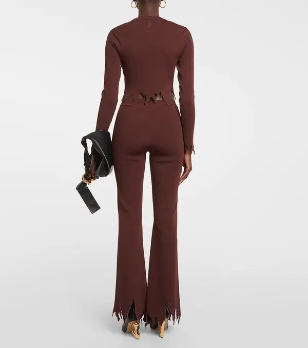 JW Anderson Ribbed-knit Slim Pants - Brown