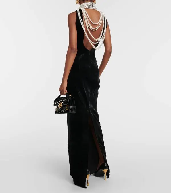 balmain black velvet dress Balmain
