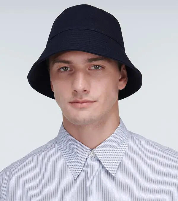 JIL SANDER Cotton Bucket Hat - Blue