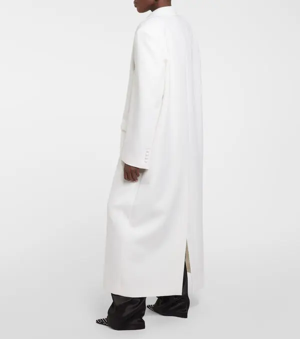 Magda Butrym Single-breasted Wool Coat - White