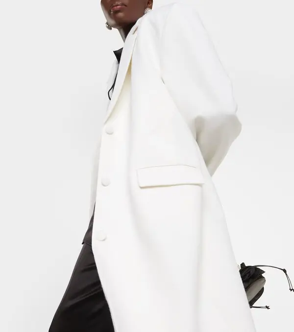 Magda Butrym Single-breasted Wool Coat - White