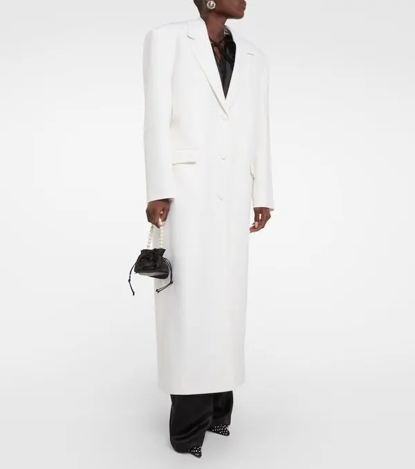 Magda Butrym Single-breasted Wool Coat - White
