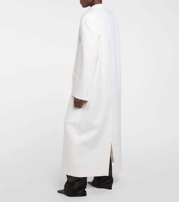 Magda Butrym Single-breasted Wool Coat - White