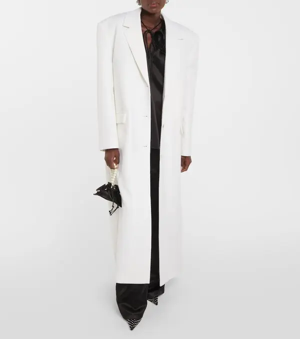 Magda Butrym Single-breasted Wool Coat - White