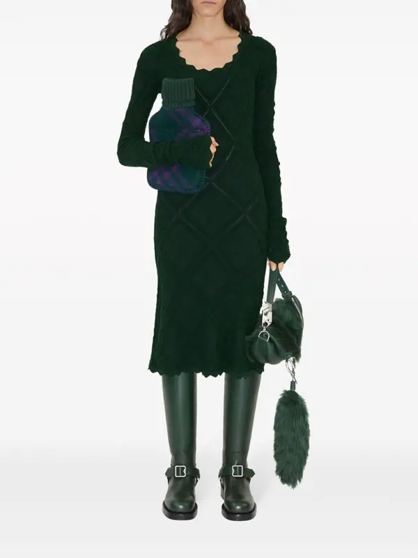aran knitted dress Burberry Wool Blend S Green Line knitted