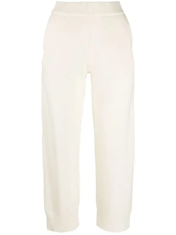 LISKA Knitted Cashmere Track Pants - Neutrals