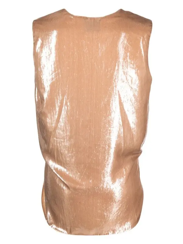 ALYSI Metallic-finish Sleeveless Top