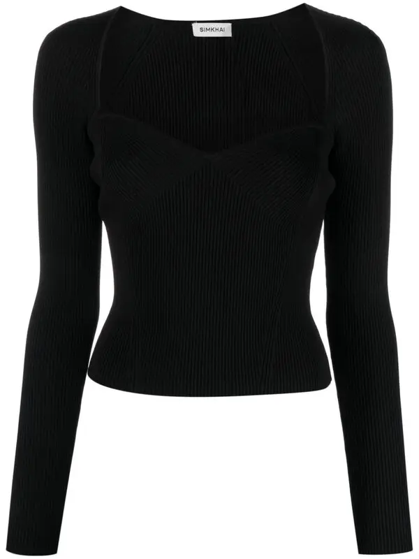 Simkhai Giuliana Sweetheart-neck Jumper