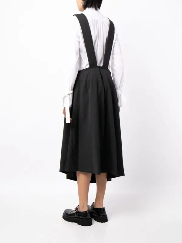 Comme Des GarOns Dungarees-Style Asymmetric Midi Dress - Grey |  Editorialist