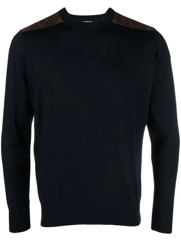 Paul & Shark Crew-neck Virgin Wool Jumper - Blue