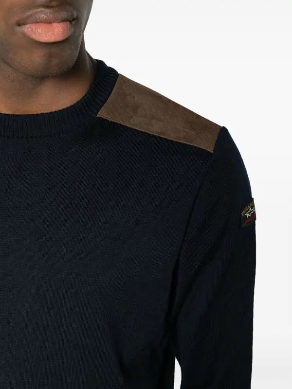 Paul & Shark Crew-neck Virgin Wool Jumper - Blue