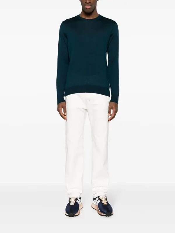 Paul & Shark Crew-neck Virgin Wool Jumper - Blue