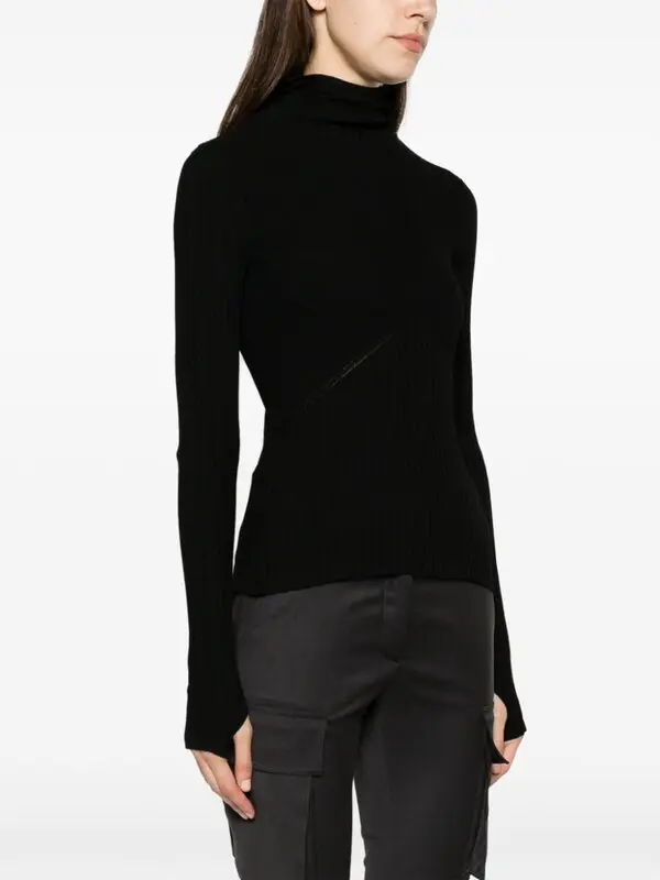 ANDREĀDAMO Balaclava-hood Ribbed Jumper