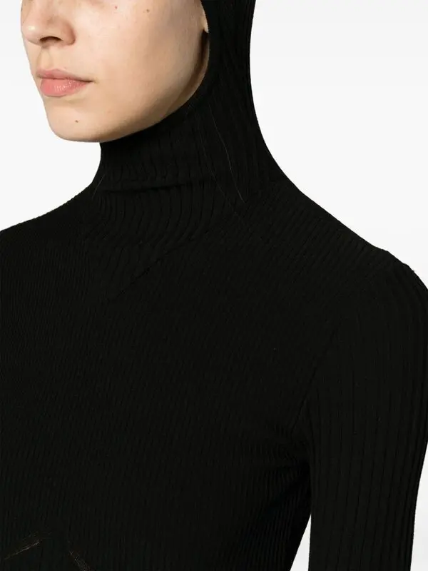 ANDREĀDAMO Balaclava-hood Ribbed Jumper