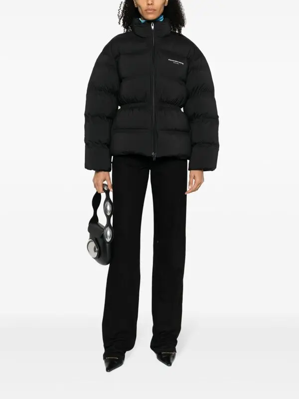 Alexander Wang Reflective-logo Jacquard Puffer Jacket