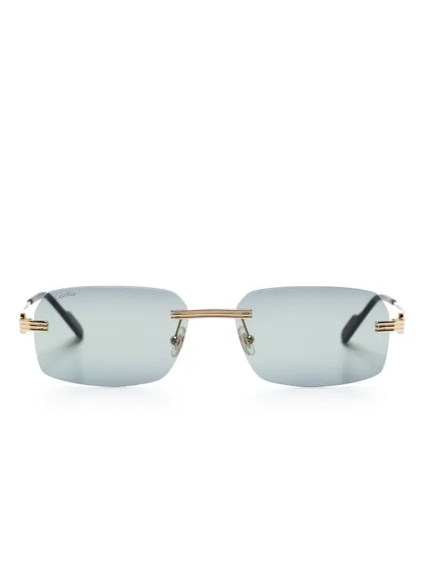 Cartier Logo-plaque Sunglasses - Gold