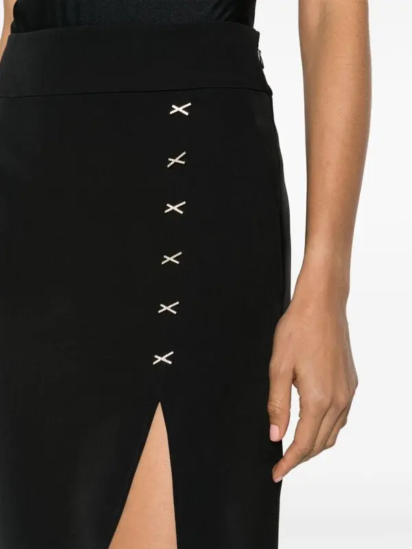 GENNY Crystal-detailed Asymmetric Maxi Skirt