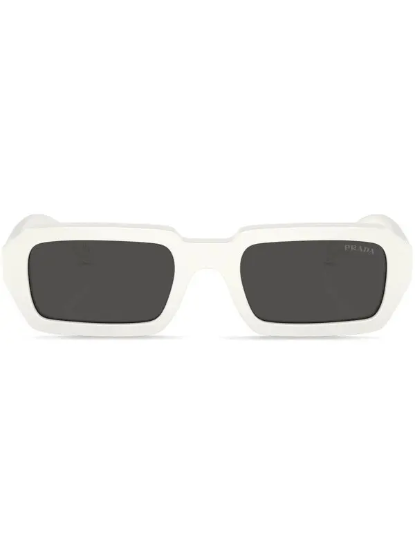 Prada Logo-lettering Rectangular Sunglasses - White