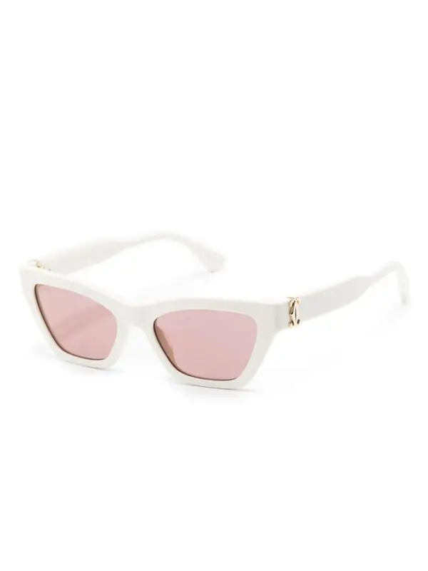 Cartier Logo-plaque Cat-eye Frame Sunglasses - White