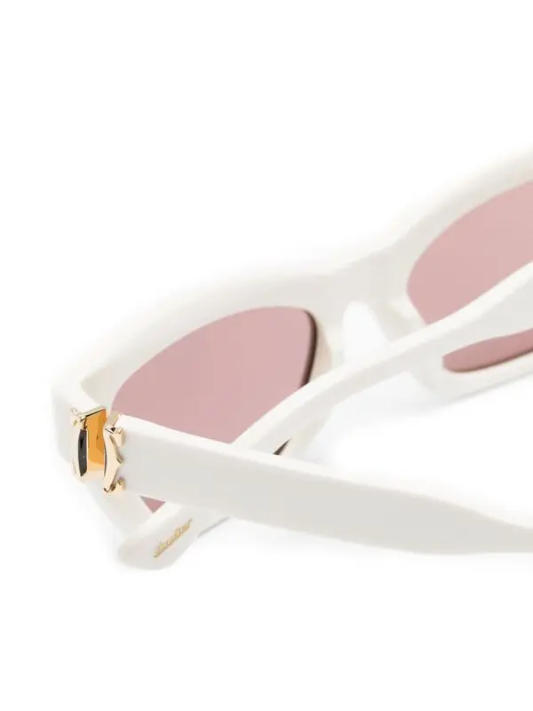 Cartier Logo-plaque Cat-eye Frame Sunglasses - White