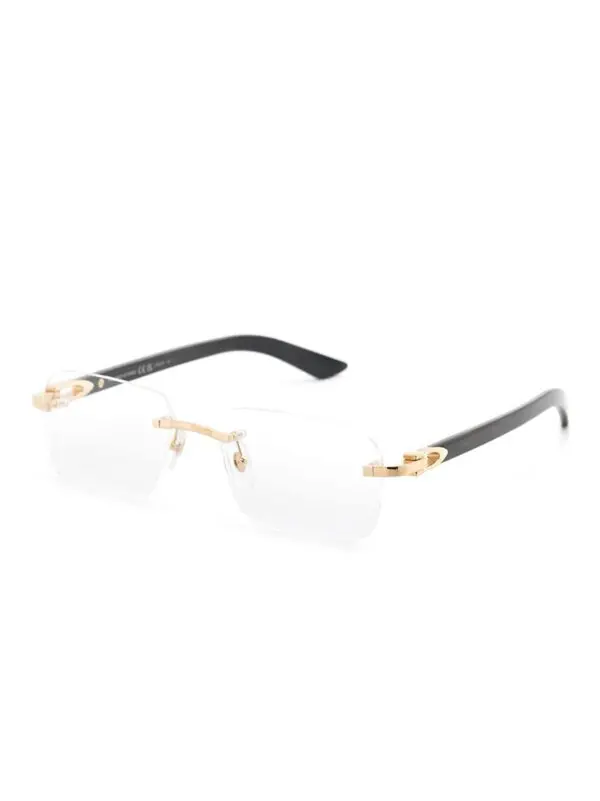 CARTIER Logo-plaque Rectangle-frame Glasses