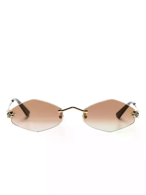 CARTIER Tiger Head Geometric Sunglasses - Gold