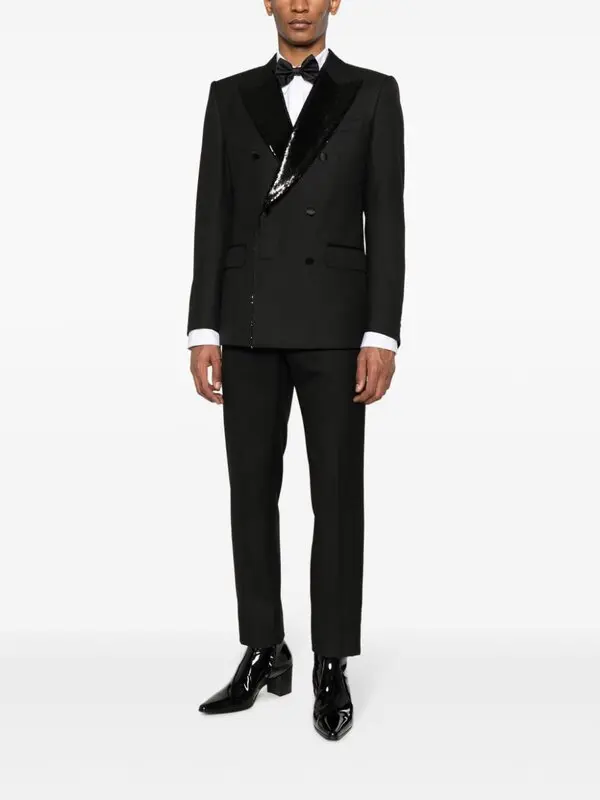 Dolce & Gabbana Sequin-lapel Double-breasted Blazer