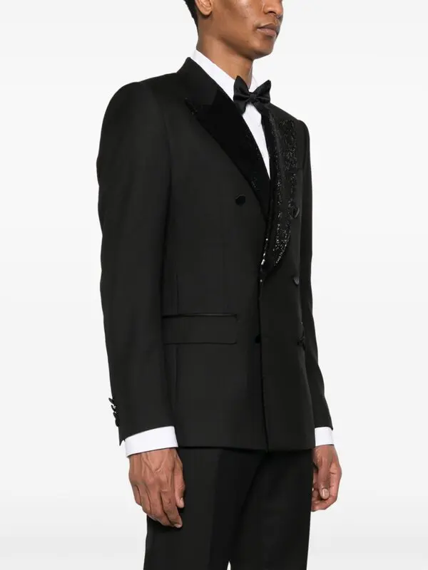 Dolce & Gabbana Sequin-lapel Double-breasted Blazer