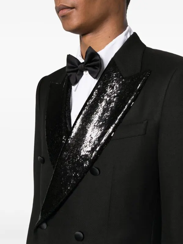 Dolce & Gabbana Sequin-lapel Double-breasted Blazer