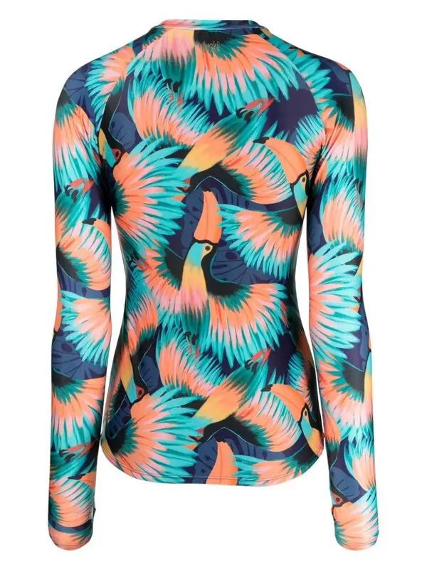 DUSKII Tropical-print Rash Guard