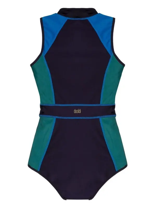 DUSKII Colour-block Tank Swimsuit - Purple