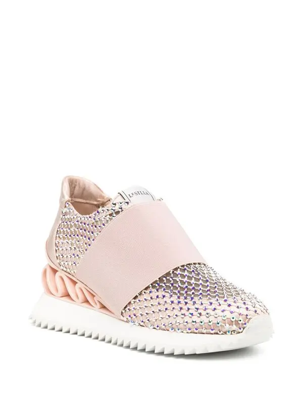 LE SILLA Gilda Crystal-embellished Sneakers - Neutrals