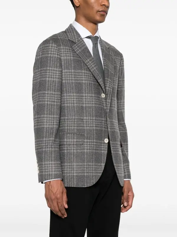 Brunello Cucinelli Check-pattern Wool-blend Blazer