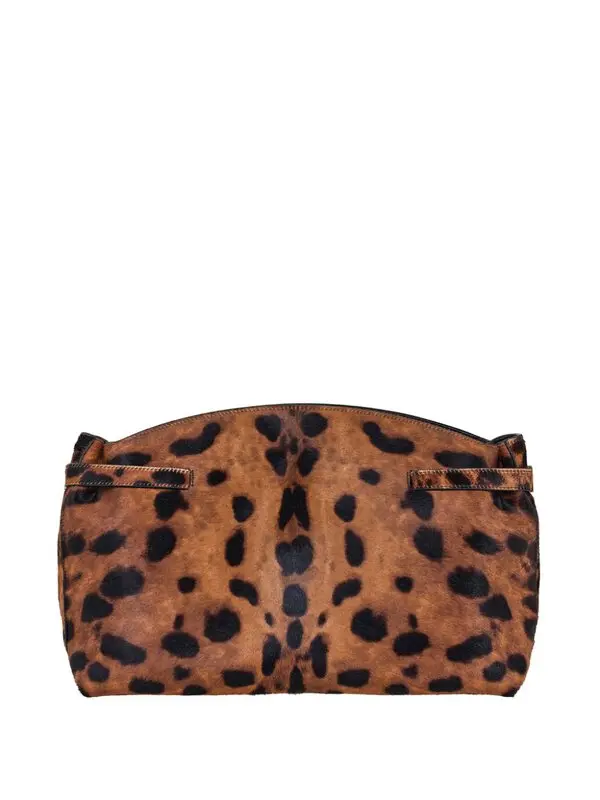 FERRAGAMO Large Studio Leopard-print Clutch Bag