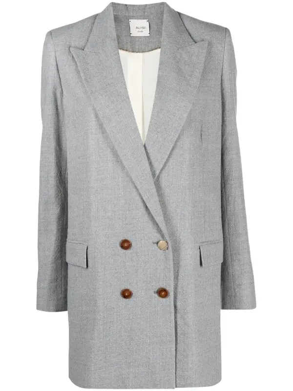ALYSI Double-breasted Virgin Wool Coat