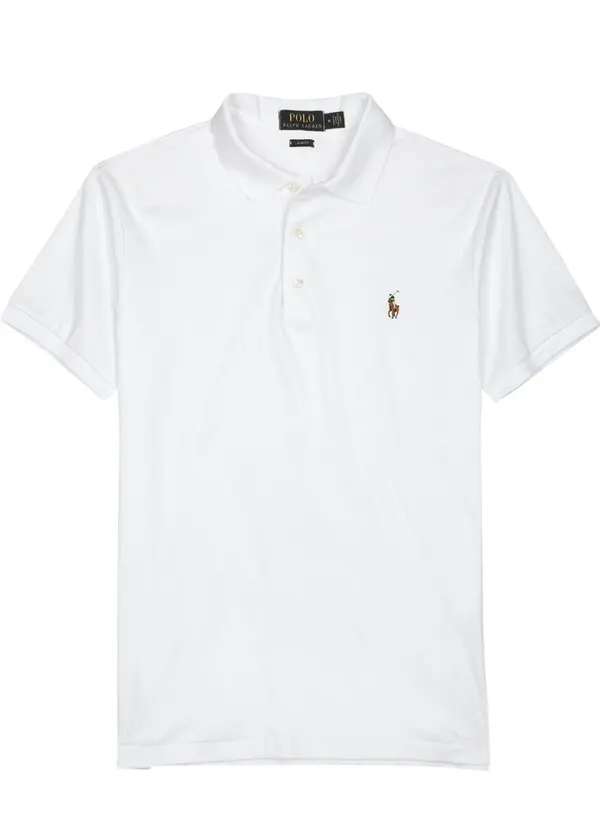 Polo Ralph Lauren Slim Pima Cotton Polo Shirt - White