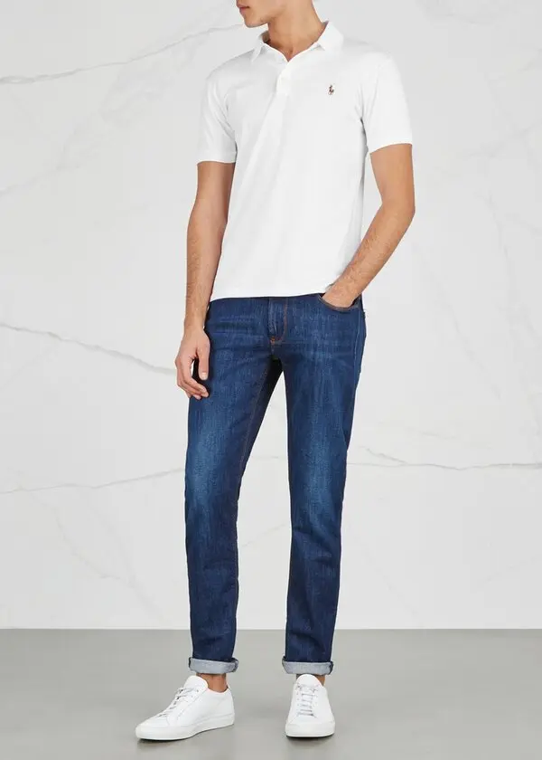 Polo Ralph Lauren Slim Pima Cotton Polo Shirt - White