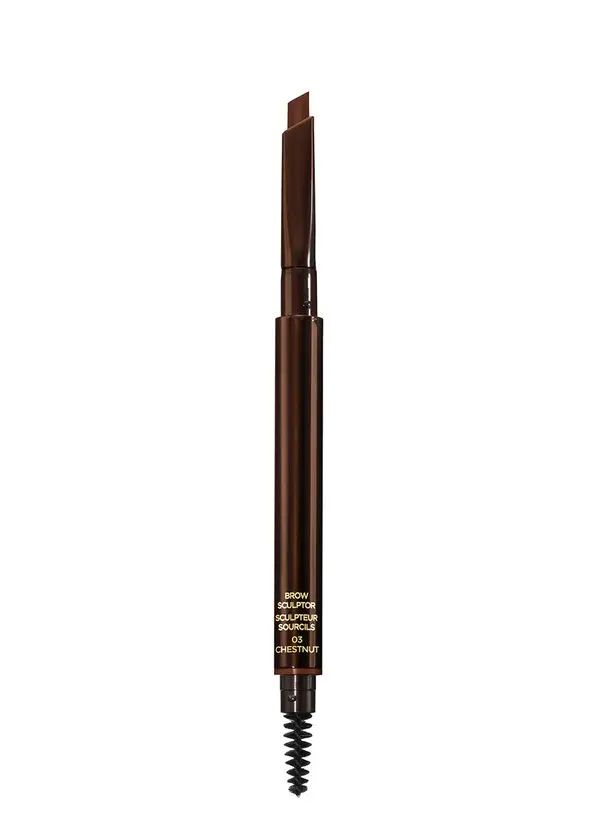 TOM FORD Brow Sculptor, Eyebrow Pencil Matte, Tailor-made Stroke, Thin To Wide, Grooming Brush, Sharpener - Chestnut