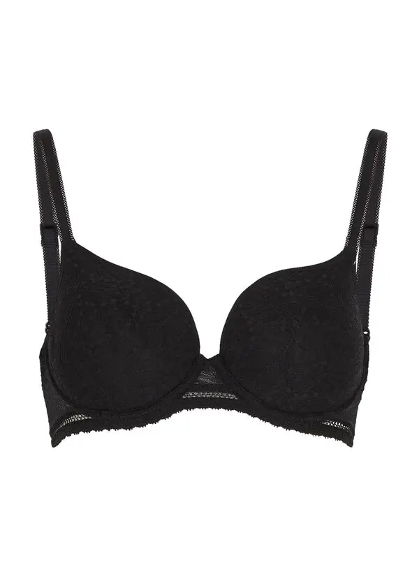 Simone Perele Comete Spacer Underwired Lace Plunge Bra - Black