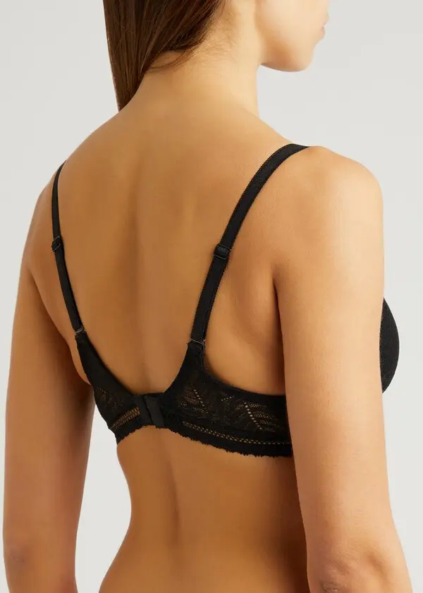 Simone Perele Comete Spacer Underwired Lace Plunge Bra - Black