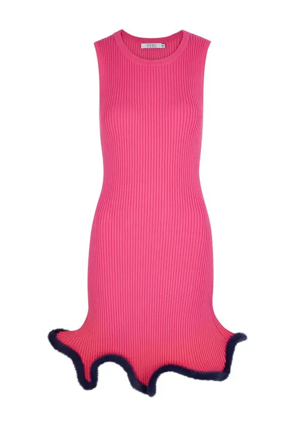 hot pink mesh dress Light Pink Ruched Mesh Sleeveless Midi Dress